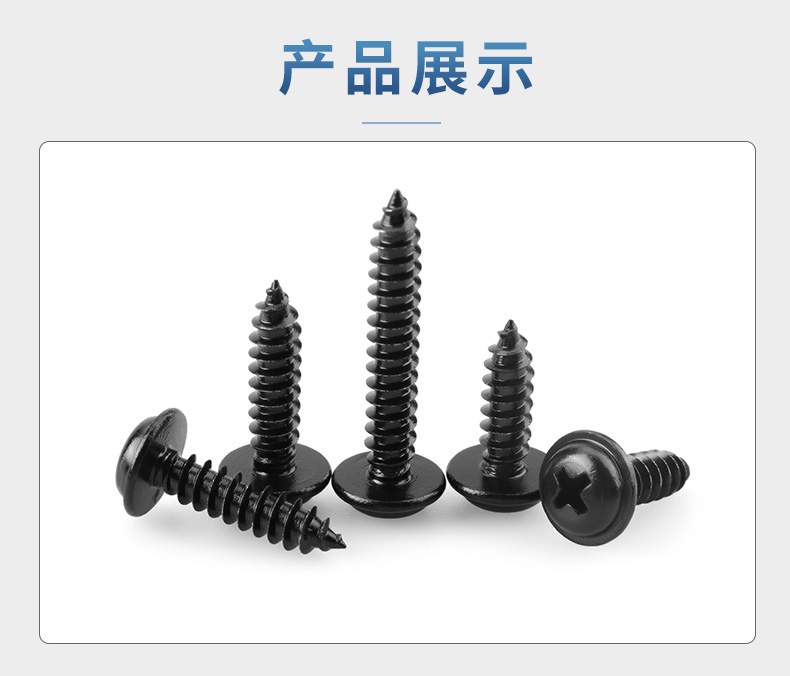 PWA M2M2.3M2.6M3M4M5M6 ด้วยปะเก็น สกรู เกลียวปล่อย สีดำ สแตนเลส 304 หัวกลม หัวแพน แฉก P+ ปลาย ...