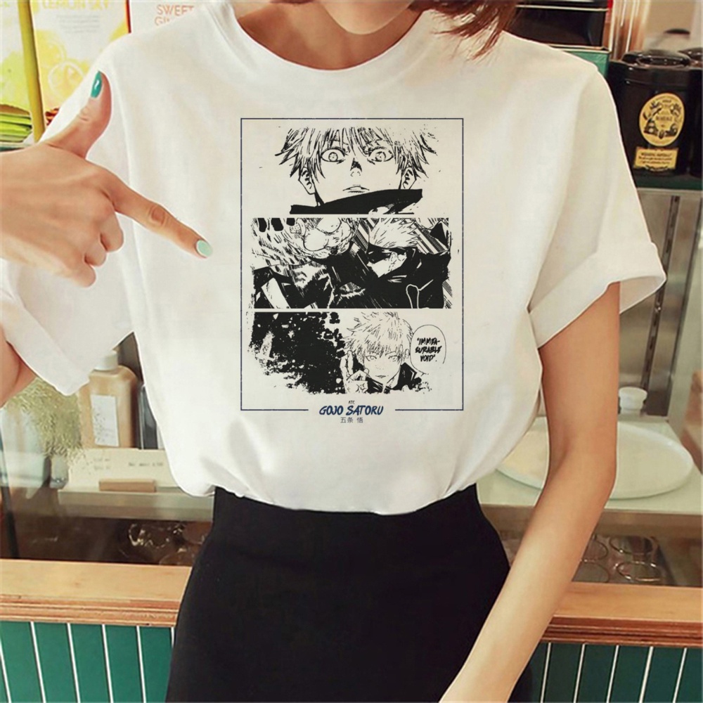 เสื้อยืด พิมพ์ลายกราฟฟิค Gojo Satoru Y2K สไตล์ญี่ปุ่น สําหรับผู้หญิง ...