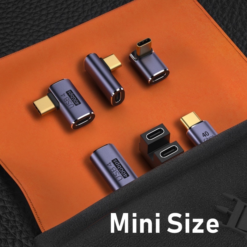 Usb4.0 Type C U-Shape อะแดปเตอร์มุมตรง Type C อะแดปเตอร์ชายกับหญิง Fast ...