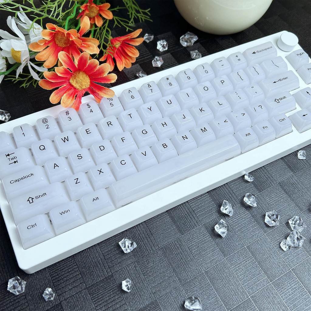 Ice Jade Keycap 115 คีย์ MDA Profile PC Dye Sublimation Cool สีชมพูสี ...