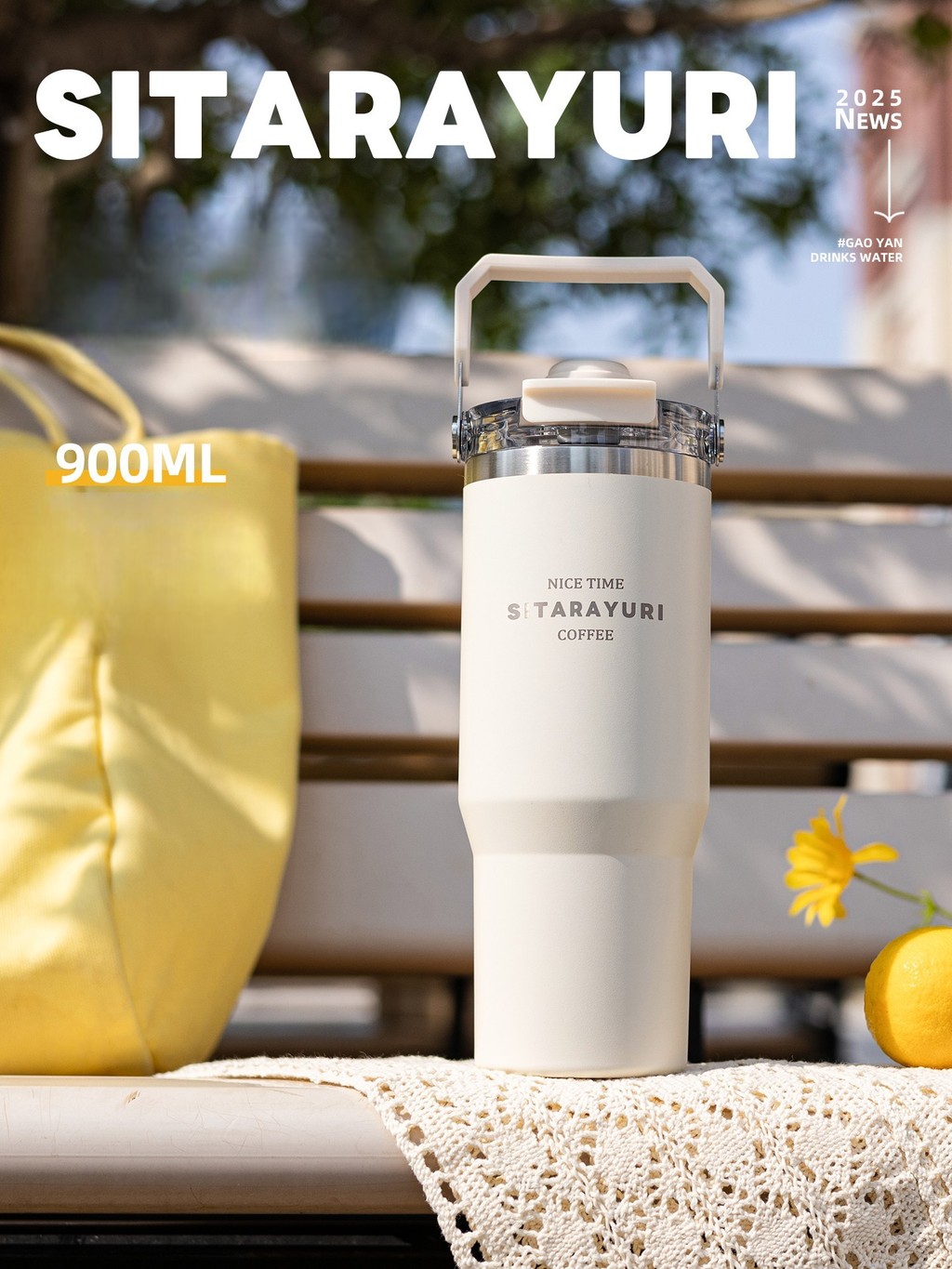 SITARAYURI 600ml 900ml แก้วน้ำเก็บอุณหภูมิร้อน-เย็น สำหรับพกพาในชีวิตประจำวัน แก้วน้ำสแตนเลส 304 ...