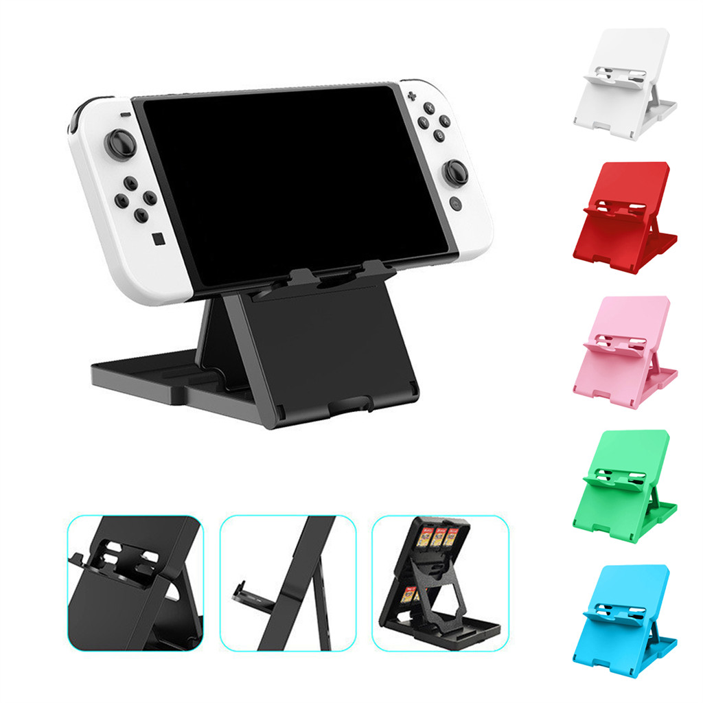แบบพกพาพับคอนโซลขาตั้งจอแสดงผล 5 การ์ดเกมสล็อต Multi-angle Playstand สําหรับ Nintendo Switch NS ...