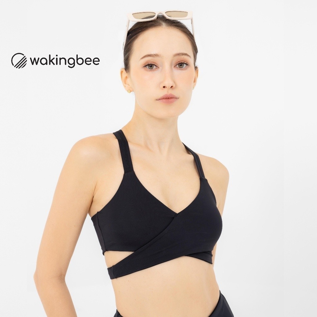 Wakingbee WB Bra (Black) สปอร์ตบรา รุ่นขายดีที่สุด ใส่ว่ายน้ำได้ ออกกำลังกาย โยคะ วิ่ง ฟิตเนส ...