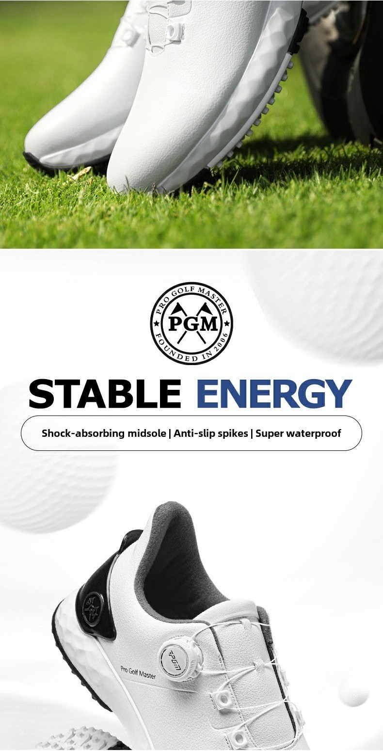 PGM XZ358 รองเท้ากอล์ฟรองเท้ากีฬาผู้ชายสวมใส่สบายกันกระแทกลูกบิดลูกไม้ ...