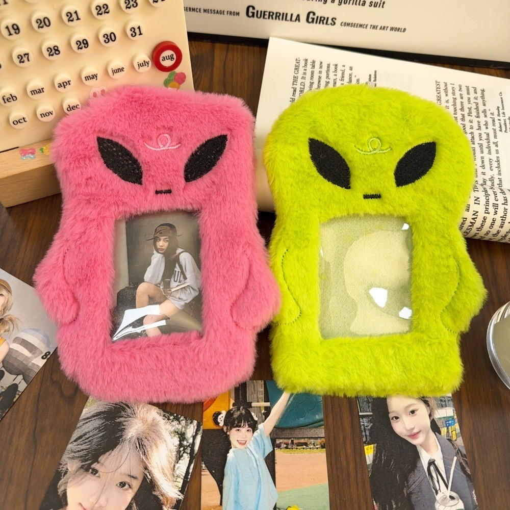 สีสัน Alien Plush Card Holder Fluffy Photocard Holder Bus Card Sleeve ...