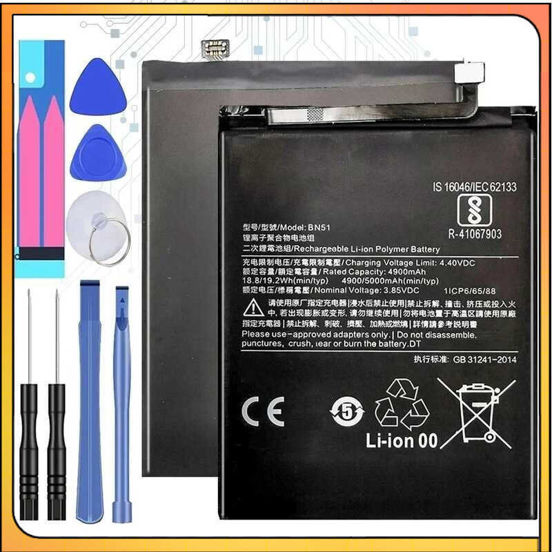 BN51 5000mAh เปลี่ยนแบตเตอรี่สำหรับ Xiaomi Redmi 8 8A แบตเตอรี่ ...