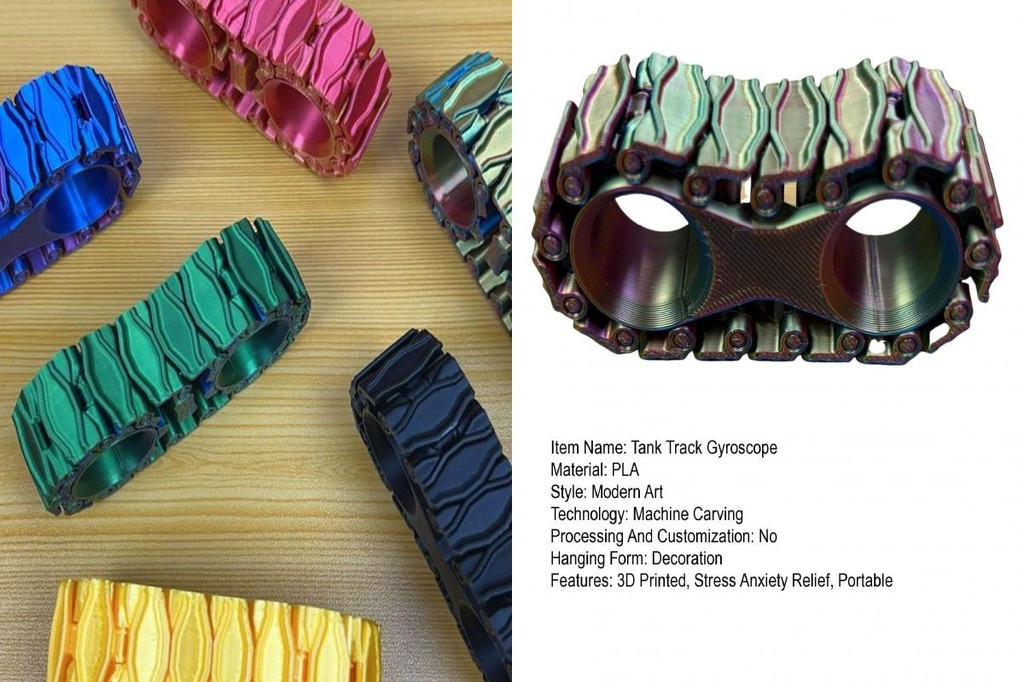 เด็ก Spinner ของเล่นถัง Track Fidget ของเล่น 3d พิมพ์ Tank Track ...