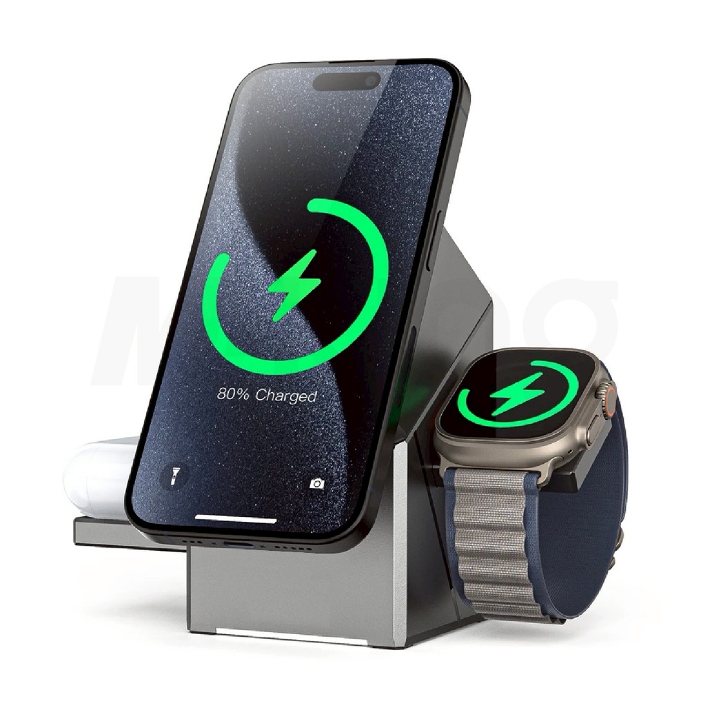 M-King CW01 magnetic 3-in-1 15W แท่นชาร์จไร้สาย แท่นชาร์จสำหรับ ...