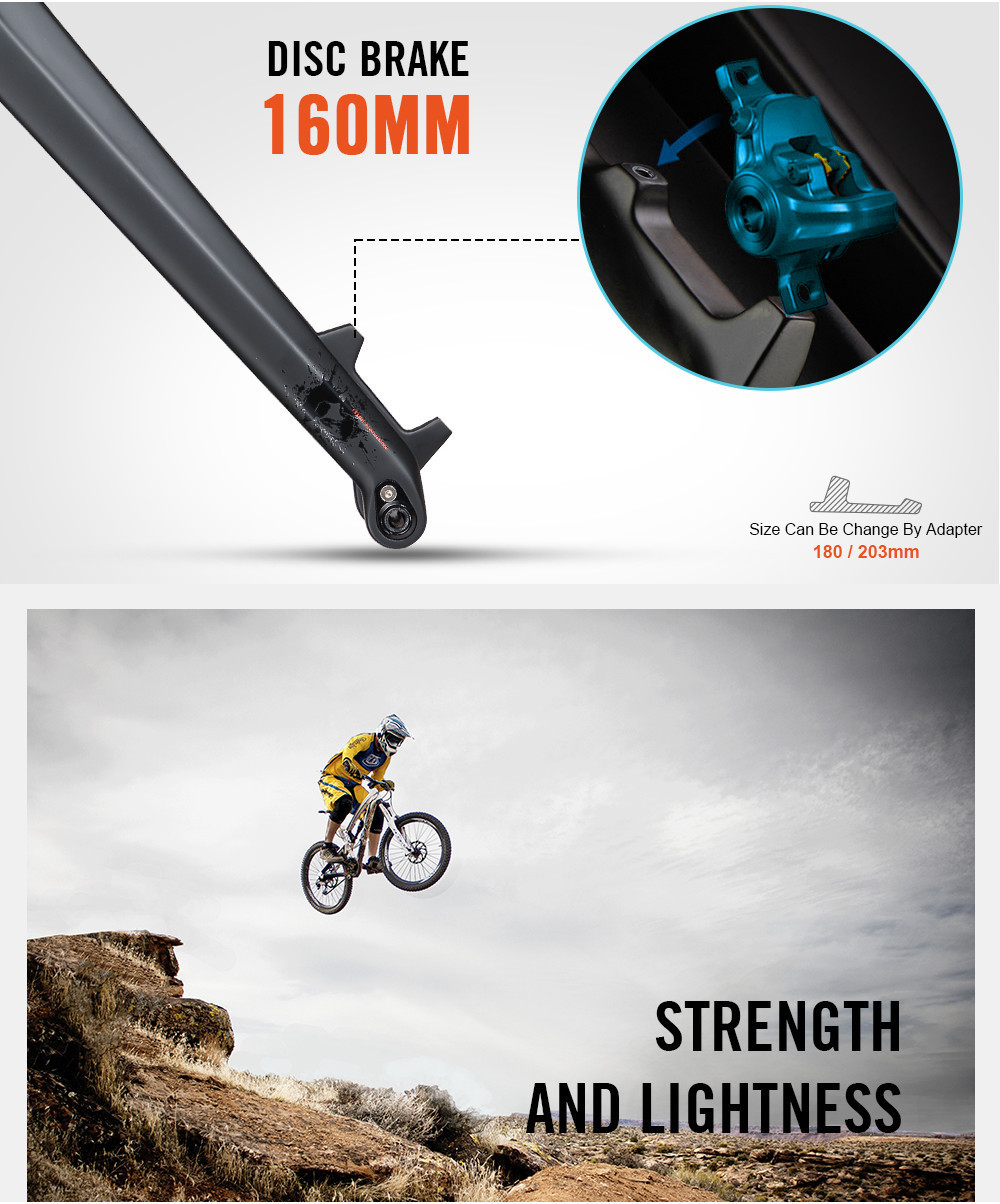 Lexon Full Carbon MTB ส้อมแข็งเรียวด้านบน 1-1/8"-Down 1-1/2" ส้อมแข็ง ...