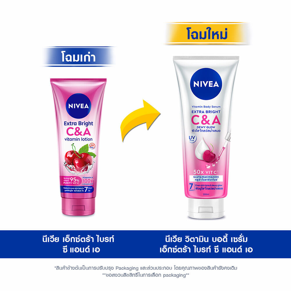 NIVEA Extra White C & A Vitamin Lotion นีเวีย วิตามินโลชั่นทาตัว ...