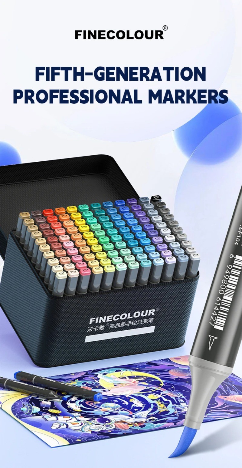 Finecolour EF104 Alcohol Art Markers Brush Marker Pen Set Color ...