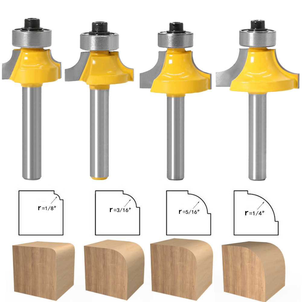 Roundover Router Bit, 1/4 นิ้ว Shank Radius R1/8 R3/16 R1/4 R5/16, Edge ...
