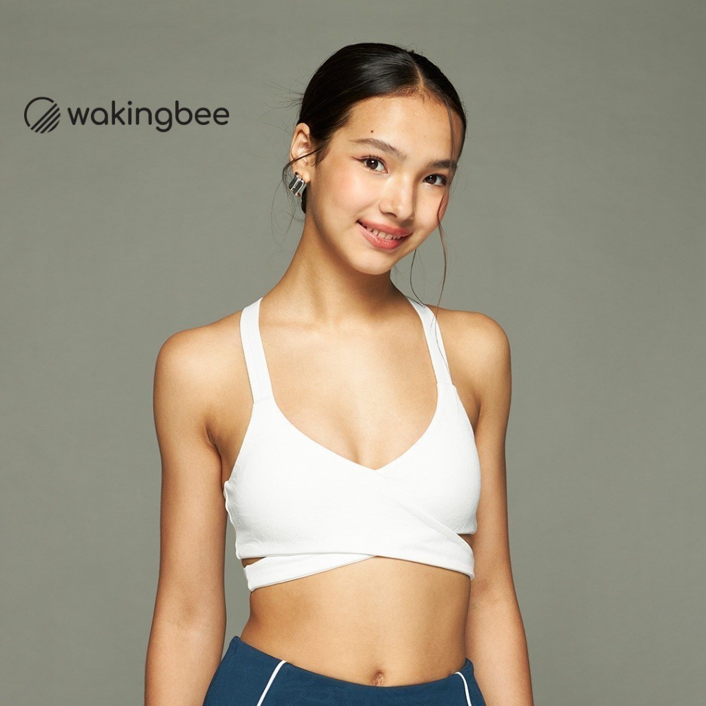 Wakingbee by Mark Kim WB Bra (White) สปอร์ตบรา รุ่นขายดีที่สุด ผ้าพิเศษมีลายในตัว ทรงสวย ใส่ได้ ...