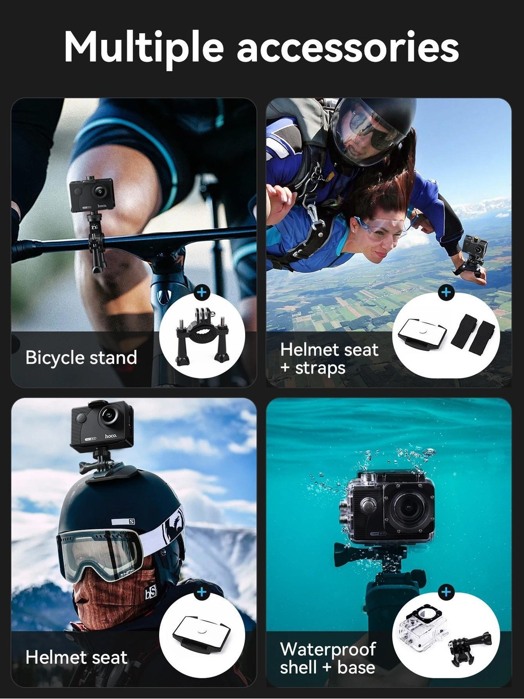 [ประกัน 1 ปี] HOCO DV100 กล้องแอคชั่น ชัดระดับ 1080P/30fps จอIPS 2 นิ้ว ...