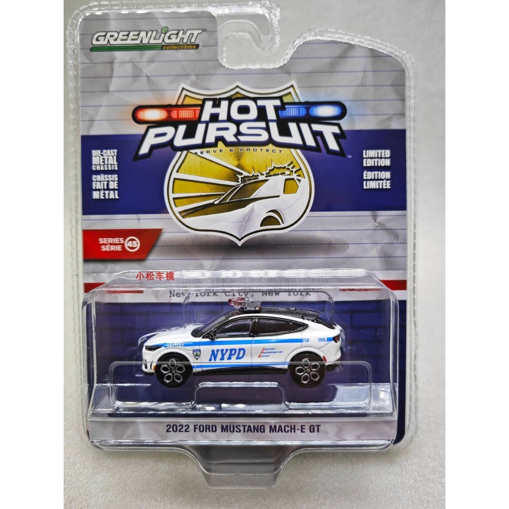 แสงสีเขียว 1: 64 Hot Tracking 45-2022 Ford Mustang Mach-E GT-NYPD (NYPD ...