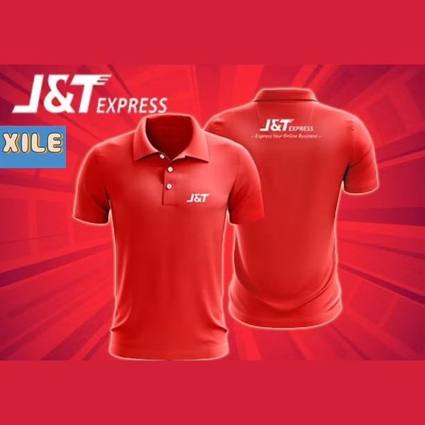 J & T Express JNT เสื้อโปโลแขนสั้นสำหรับพนักงานจัดส่งระบายอากาศความชื้น ...