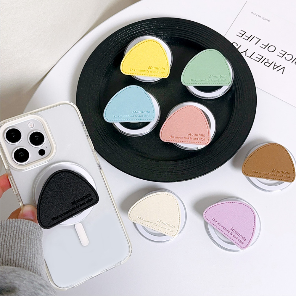 เกาหลีสีทึบเรขาคณิตหนังแม่เหล็กโทรศัพท์ Griptok Grip Tok สําหรับ IPhone 16 พับไร้สายชาร์จกรณีผู้ ...