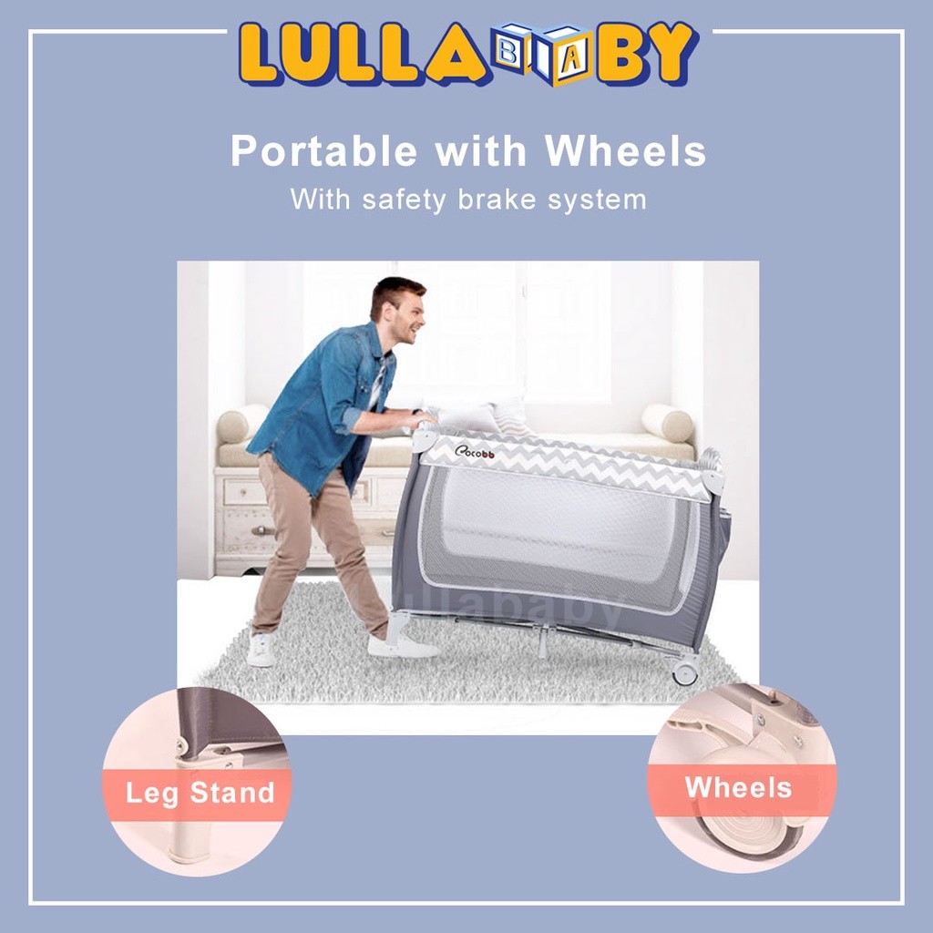 hot🔥การประกันคุณภาพ🔥 import READY STOCK Baby Cot 2 Level Portable Baby ...