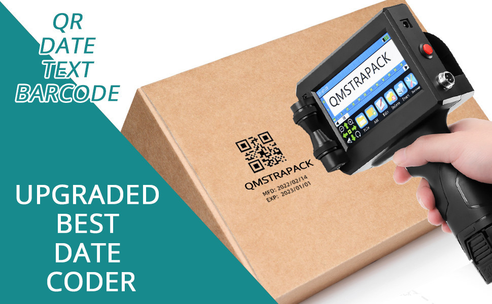 เครื่องพิมพ์อิงค์เจ็ตมือถือ 25.4mm QR Bar batch code variable date number logo expiry date lable ...