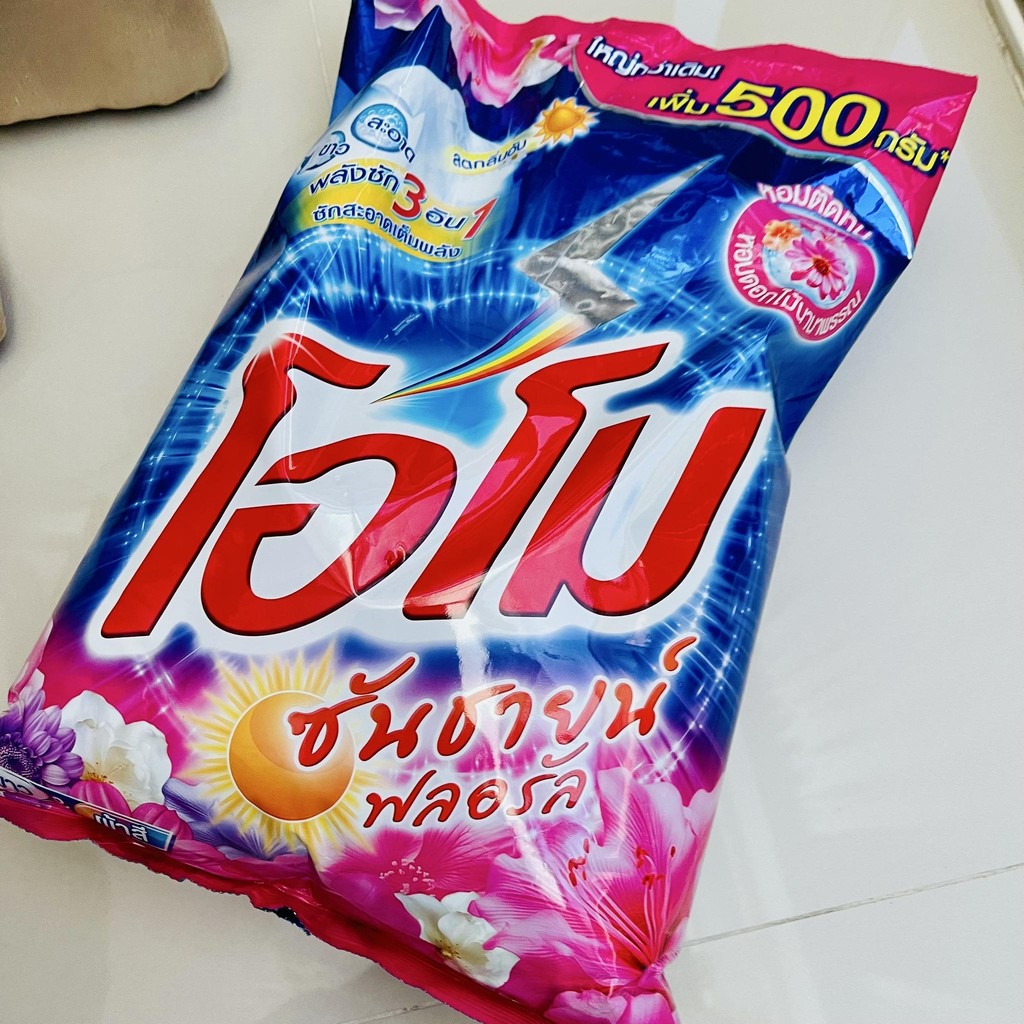 (ถุงใหญ่ 3500 กรัม) ผงซักฟอก โอโมซันชายน์ ฟลอรัล ขนาด 3500 กรัม OMO ...