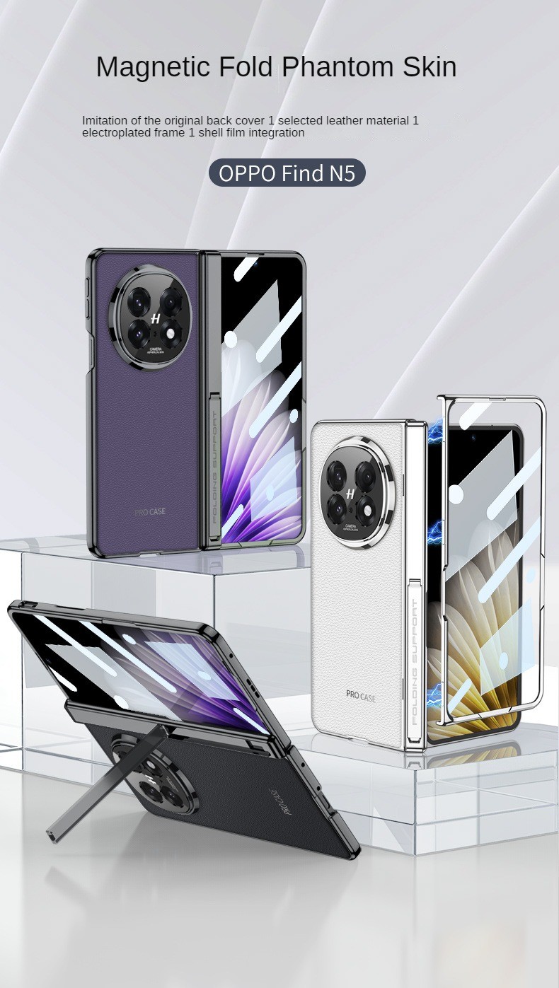 สําหรับ OPPO Find N5 Case ซองหนังพับธรรมดา findn5 บานพับวงเล็บด้านล่าง ...