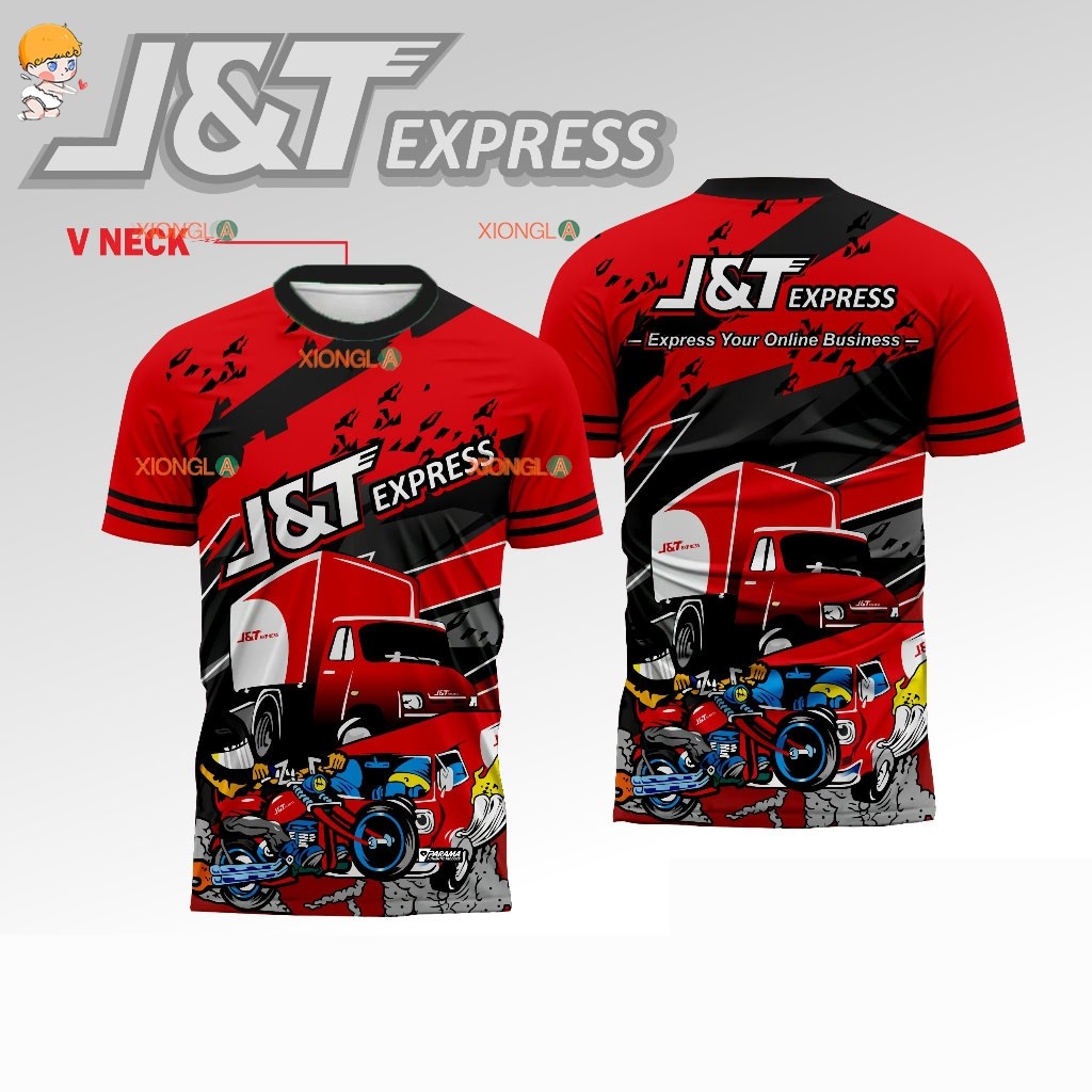 เสื้อ.PARAMA.ดั้งเดิม พิมพ์เต็มรูปแบบ - สำหรับ.JNT.Express.Delivery ...