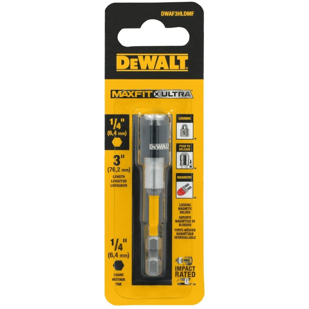 Dewalt DWAF3HLDMF MAXFIT 1/4" Hex 3" 76MM Magnetic Locking Bit Holder ...