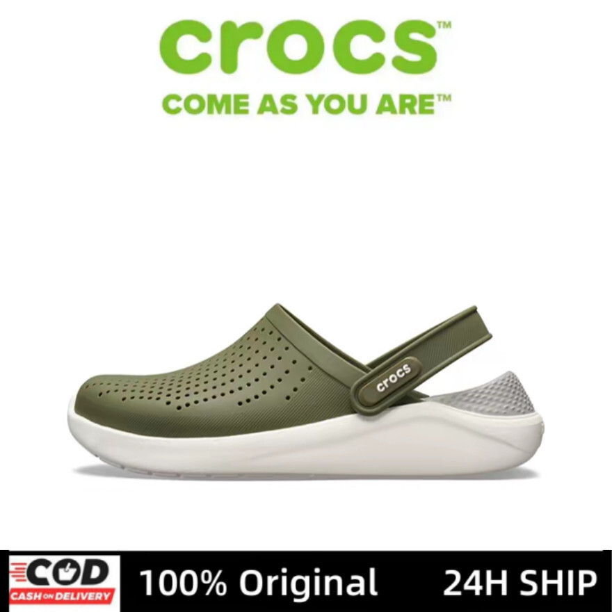 Crocs LiteRide สีเขียวอ่อนกลางแจ้งเทรนด์รองเท้าแตะสำหรับผู้ชายและ ...