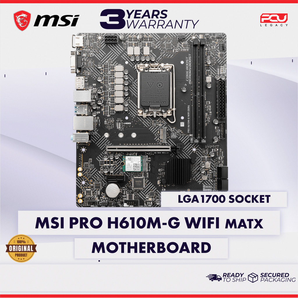Msi PRO H610M-G WIFI DDR4 MATX LGA1700 MOTHERBOARD | Shopee Thailand