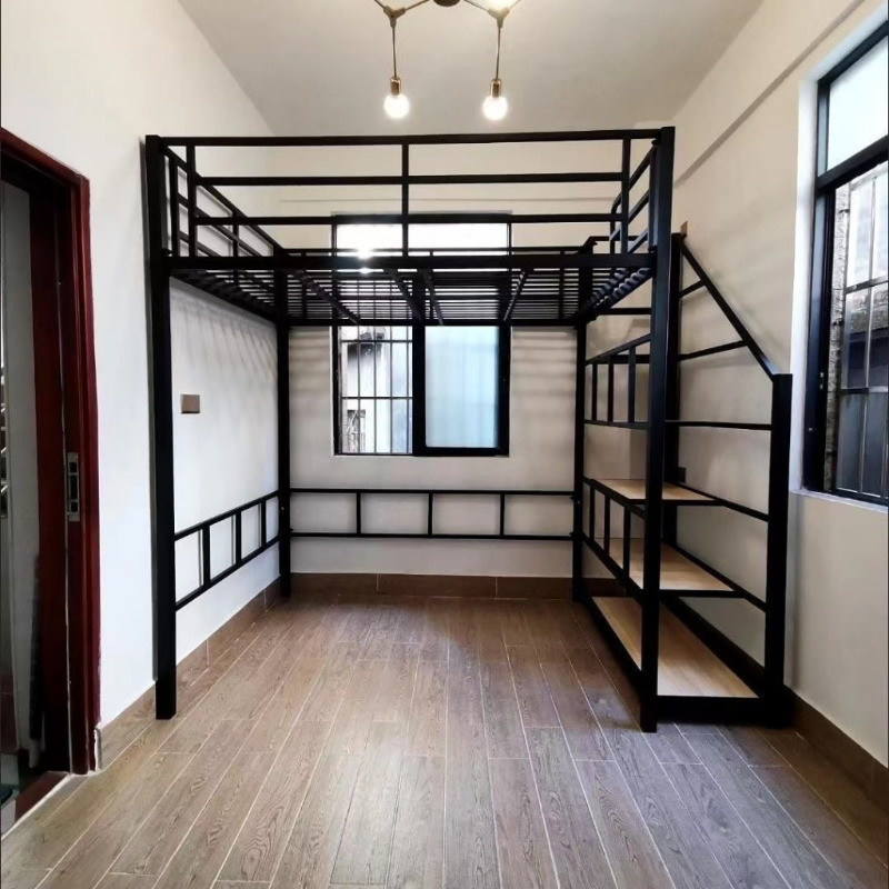 Iron Loft Bed Loft Thicken Double Decker Organizational Storage Iron ...