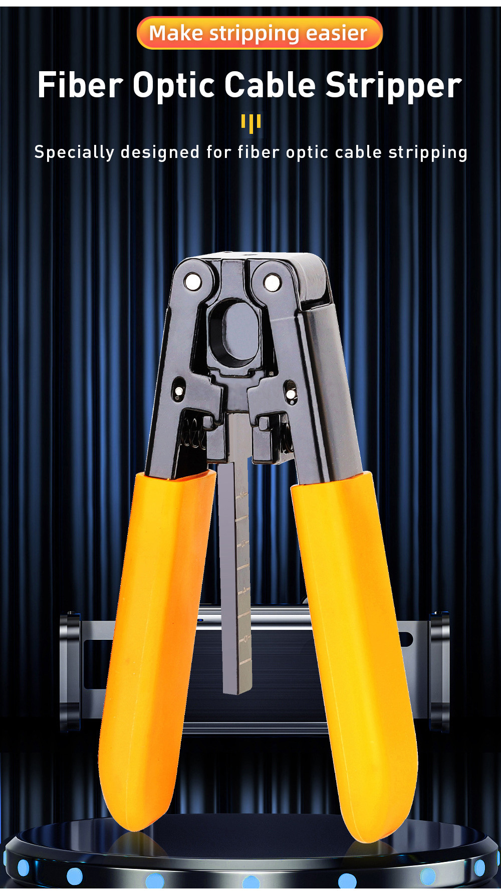 Zoerax ไฟเบอร์ออปติกปอกเครื่องมือ FTTH Fiber Optic Cable Striping Optical คีมโลหะแข็งคีม ...