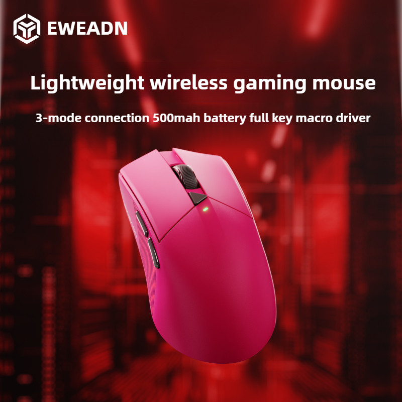 EWEADN GS01 บลูทูธไร้สาย 3 โหมดเมาส์เกมการแข่งขันอิเล็กทรอนิกส์สํานักงานน้ําหนักเบา Macro ชาร์จ ...