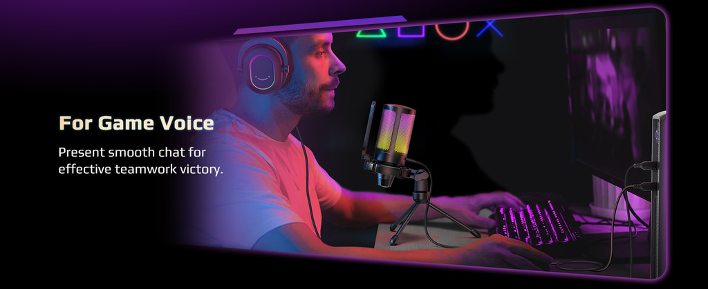 FIFINE AMPLIGAME A6V USB Mic w/ Tripod ไมค์ RGB เสียงชัด พร้อมขาตั้ง ...