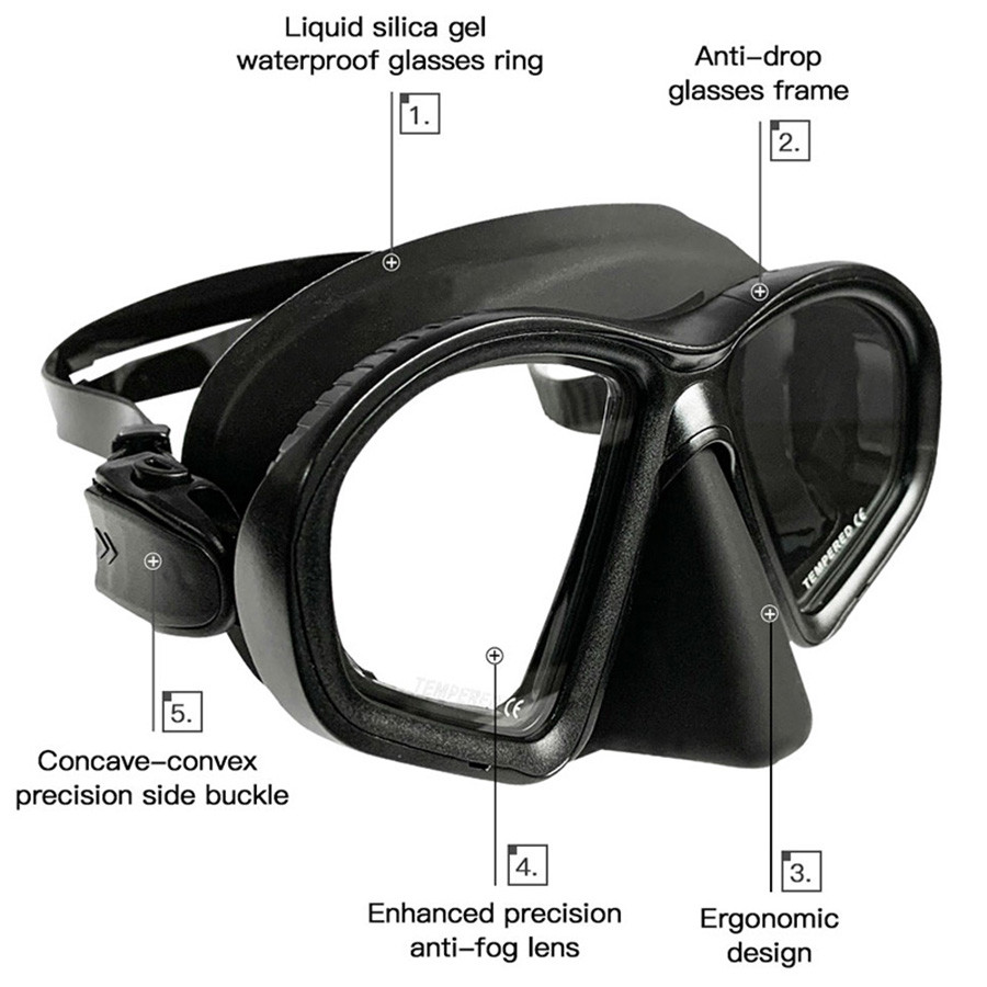 Cod Wet Gopro Mount Low Volume Tempered Glass Freedive Mask J-type ...
