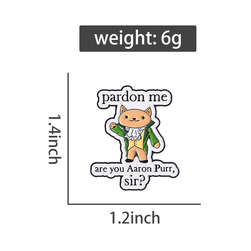 การ์ตูน Pardon Me Cat เคลือบ Pin ตลก สัตว์เข็มกลัด ป้ายโลหะ สำหรับ ...