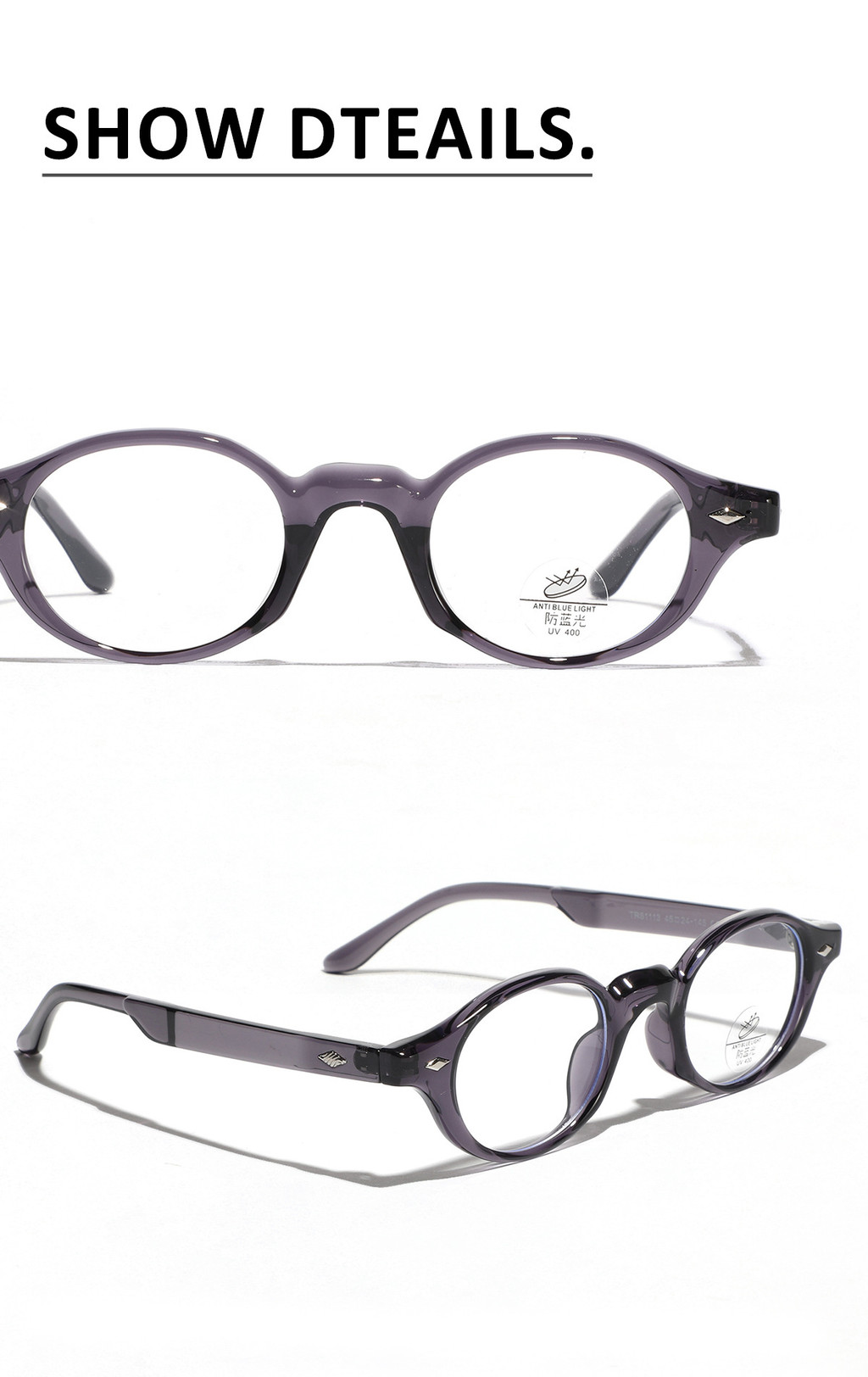 แว่นตา, แว่นตาป้องกันแสงสีฟ้า, แว่นตาสายตาสั้น, 0 ถึง -600, TR90, แฟชั่น, กรอบวงรี, Y2K, เหมาะ ...