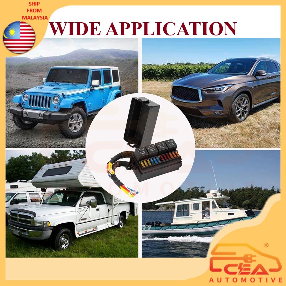 UNIVERSAL LEGO FUSE RELAY HOLDER 4 / 6 / 8 WAY 12V 24V AUTOMOTIVE ATC ...