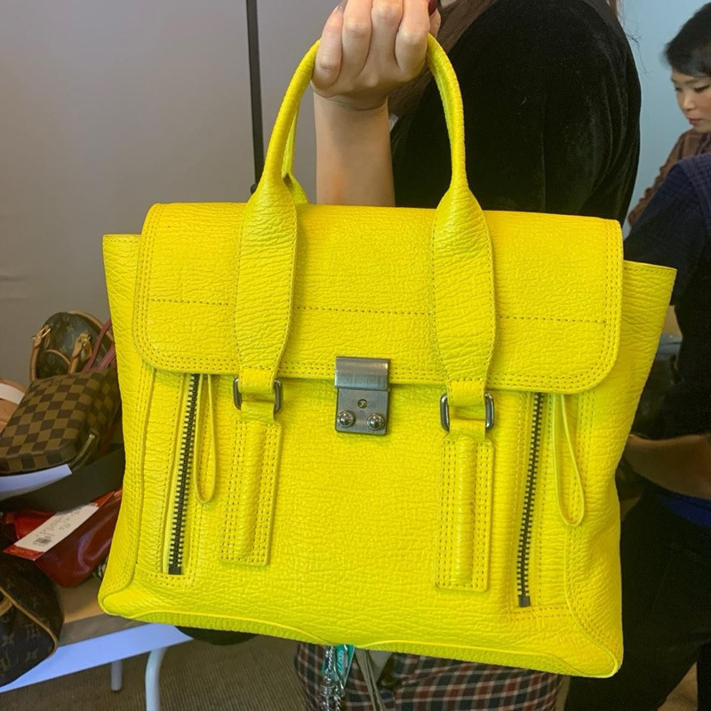 กระเป๋า Phillip Lim Medium pashli - Cerulean สีเหลือง หนังวัวแท้ มือสอง ...