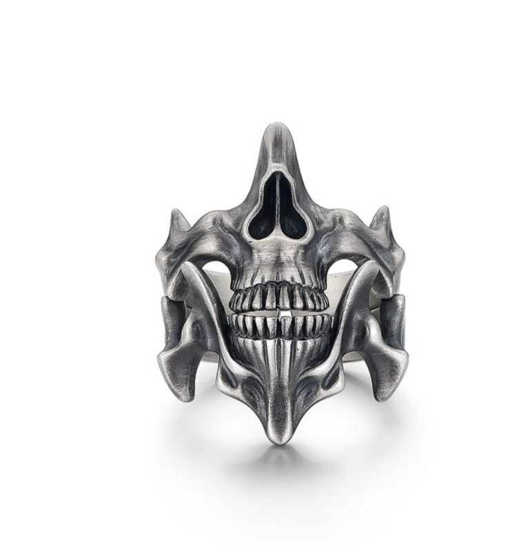 HOT European American Skull And Ghost Face 2-In-1 Combination Ring For ...