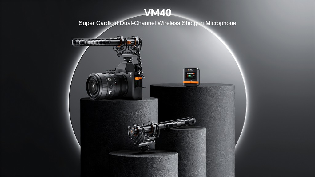 COMICA VM40 Dual-Channel Wireless Shotgun Microphone,On-Camera Mic ...