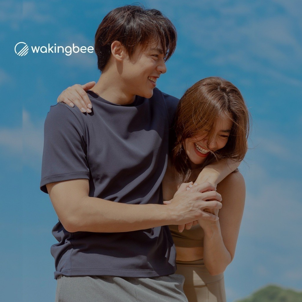 Wakingbee by Mark Kim Energy Tee (Navy) เสื้อยืดออกกำลังกาย ของผู้ชาย ผ้าพิเศษลดรอยเหงื่อ แห้งไว ...