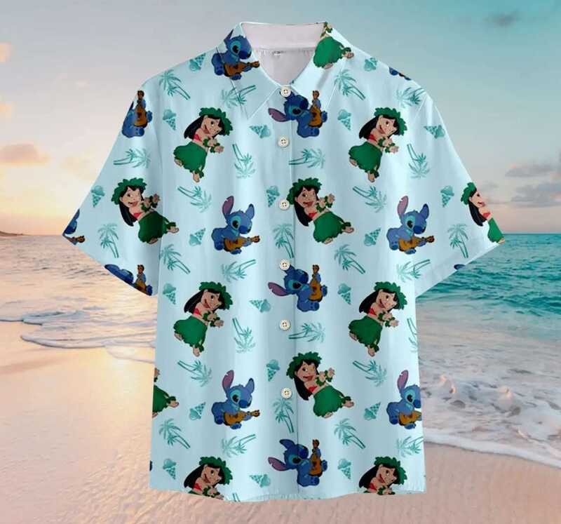 Stitch เสื้อฮาวายผู้ชายเสื้อผู้หญิง Disney เสื้อฮาวาย Casual Vintage ...