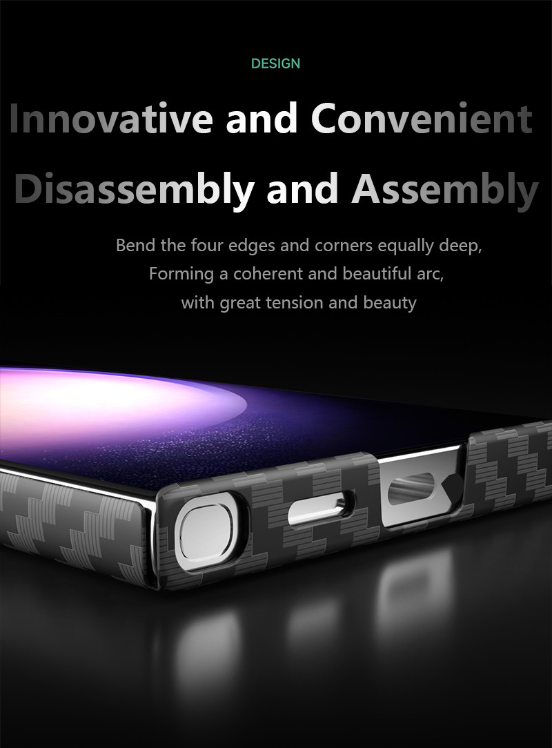 Luxury Carbon Fiber Textured Hard PC Phone CaseFor Samsung S25 Ultra Plus S24 S23 S22 Ultra Plus ...