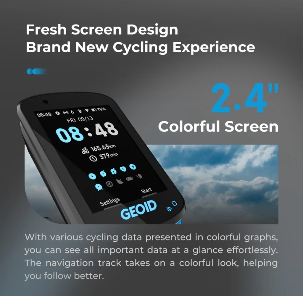 Geoid CC600 สมาร์ทสีสันจักรยานคอมพิวเตอร์กันน้ําไร้สาย GPS Speedometer รองรับบลูทูธ WIFI ANT ...