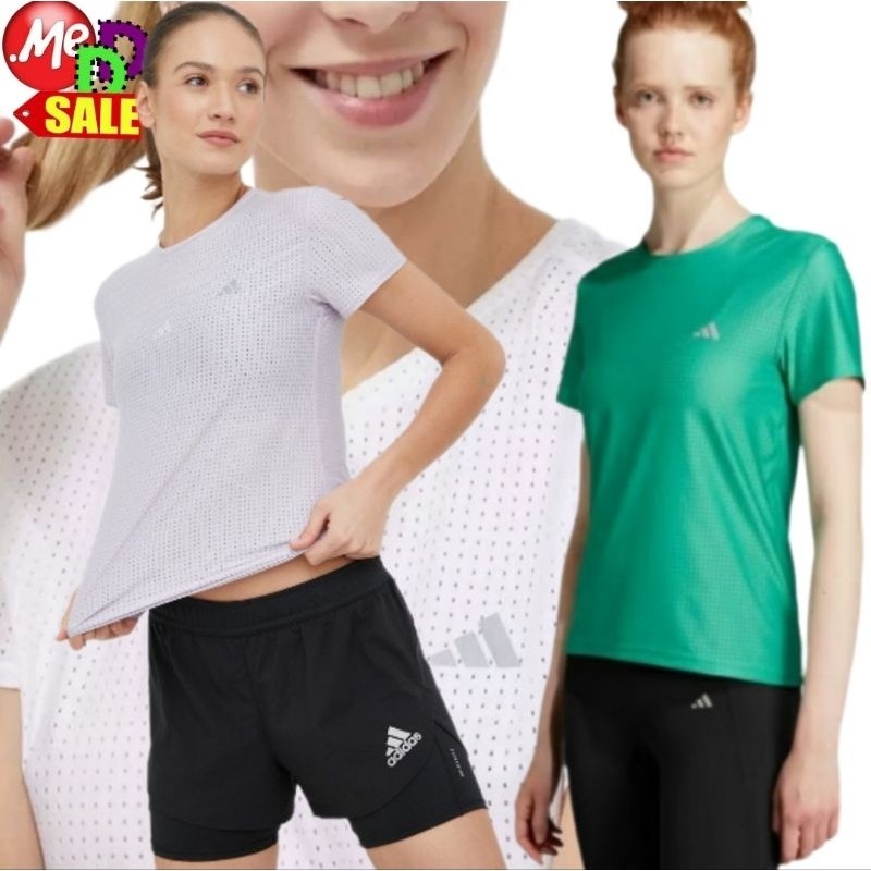 Adidas-ใหม่ เสื้อยืดใส่วิ่งออกกำลังกาย ADIDAS OWN THE RUN 3-STRIPES ...