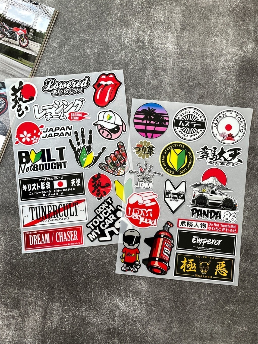 JDM มอไซ สกูตเตอร์ สะท้อนแสง สติ๊กเกอร์ หมวกกันน๊อค กันน้ำ ชุดสี Aerox ...