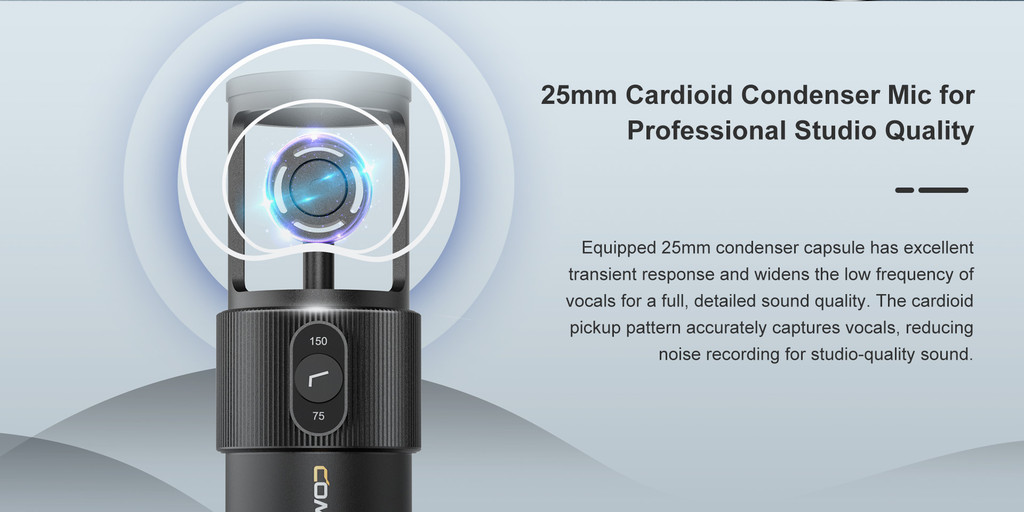 Comica STA-X2D 25mm Cardioid Condenser XLR Microphone รองรับ 48V ...