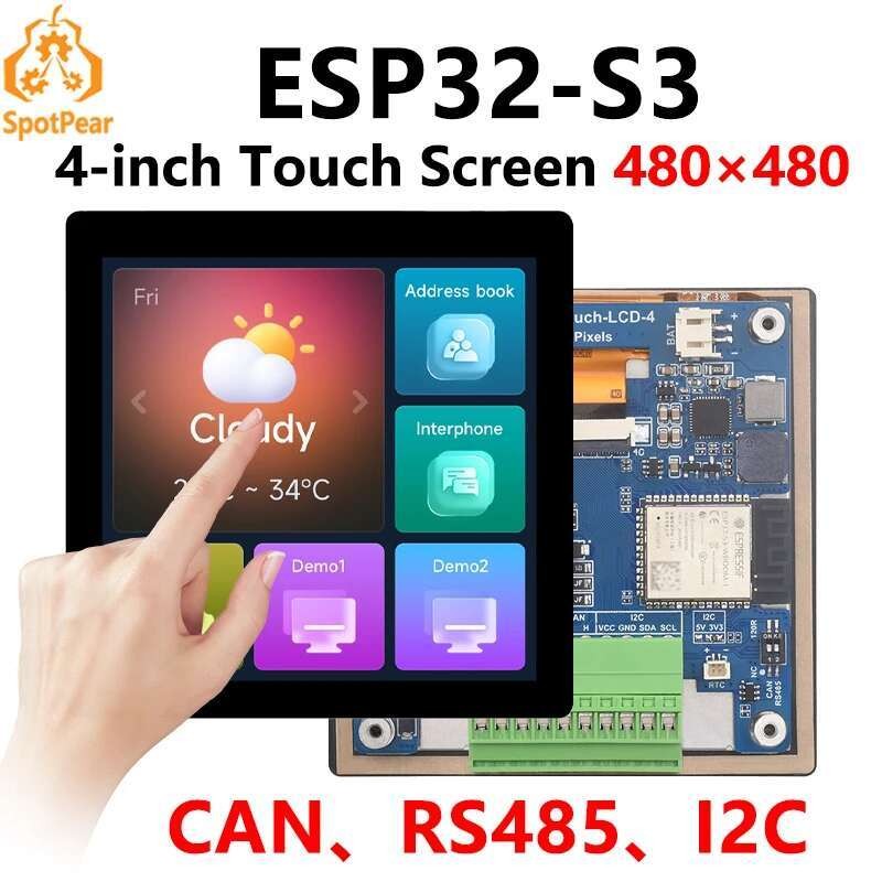 ESP32 S3 4 นิ้ว LCD Development Board 480x480 TouchScreen Display TVBOX ...