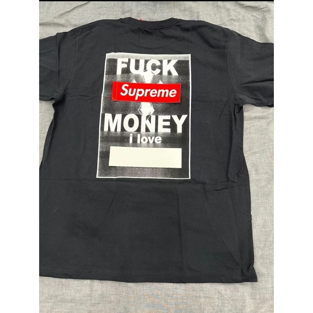 Supreme American Sup FW24 WEEK1 Money Tee Letter Cross พิมพ์ผ้าฝ้าย ...