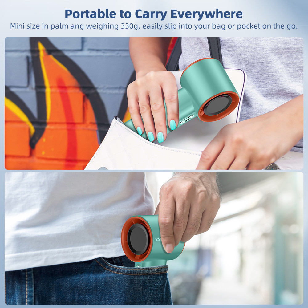 GOOJODOQ High Speed Handheld Fan Powered Portable Quiet Operation ...